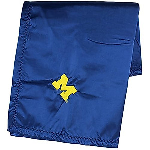 Comfy Feet Everything Comfy Michigan Wolverines Silky and Super Soft Plush Baby Blanket, 28" x 28"