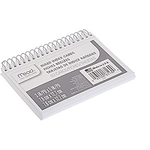 Mead Wirebound Ruled Index Cards, 3 X 5 Inches (63130)