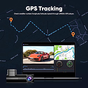 LINGDU D100 Smart Dash Cam Front for Cars, 2.5K Dash Cam with WiFi GPS, Car Camera with 0.96" LCD Display, Voice Control, Night Vision, WDR, Parking Mode, Loop Recording, G-Sensor, 150° Wide Angle
