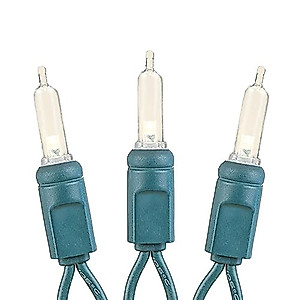 Novelty Lights 10 Light T5 LED Christmas Mini Light Set, Outdoor Lighting Party Patio String Lights, Warm White, Green Wire, 11 Feet