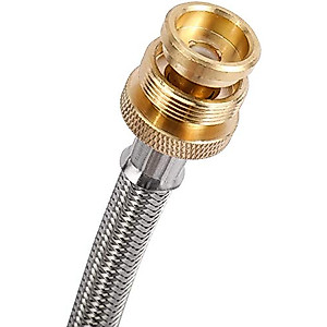 HYDDNice 6FT Propane Hose with Gauge Stainless Steel Braided Propane Hose Converts 1lb Portable Appliances to 5-40lbTank,for Propane Stove, Heater, Tabletop Grill