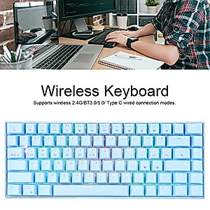 BTIHCEUOT Gaming Keyboard 82 Keys Wireless 2.4G 1800mAh Battery Ergonomic Design Mechanical Keyboard for Laptop Desktop Computer
