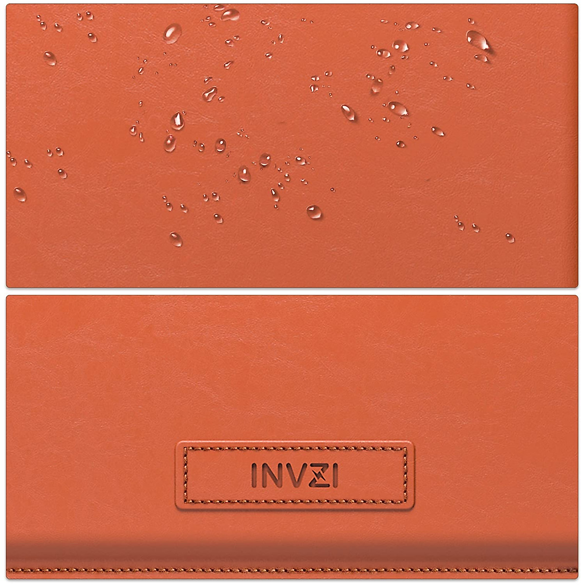 INVZI MacBook Sleeve, Vegan Leather Bag Compatible with 15”/16" MacBook Pro M1/Max 2018-2022, Compact Design with Invisible Stand (Saddle Brown)