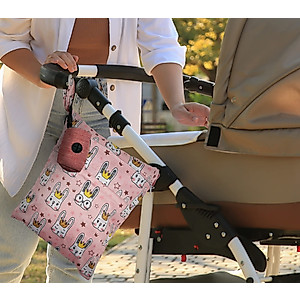 CasenBag Pink Wet and Dry Diapers Bag with Wet Wipes Cases KT-WDCB-008