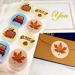 Thanksgiving Party Stickers,Happy Thanksgiving Gift Tags,Happy Fall Y'all Stickers,Thank You Stickers,1.5 Inch 504Pcs