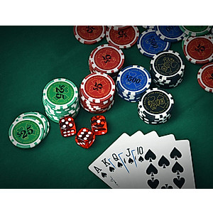 4 EVER WINNER Poker Chip Set 500PCS Professional Poker Set 11.5 Gram Casino Chips with Denominations, for Texas Holdem Blackjack Gambling Poker Set with Aluminum Case