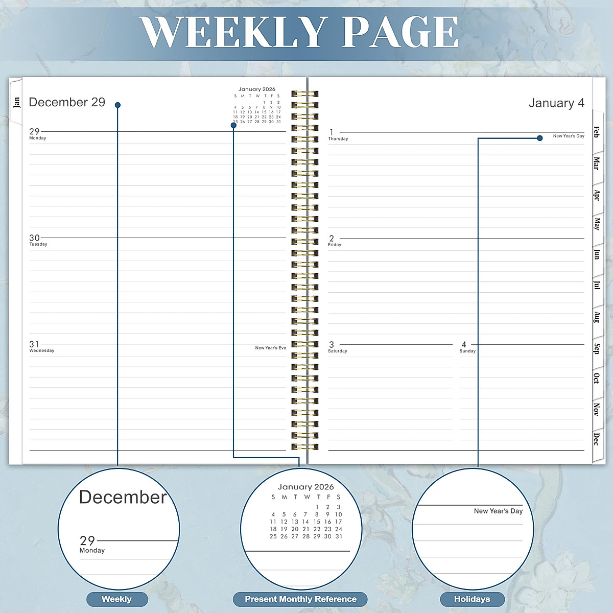 2023-2024 Planner - Planner/Calendar 2023-2024, Jul 2023 - Jun 2024, 2023-2024 Planner Weekly and Monthly with Monthly Tabs, 8" x 10", Strong Twin- Wire Binding, Flexible Hardcover, Daily Organizer