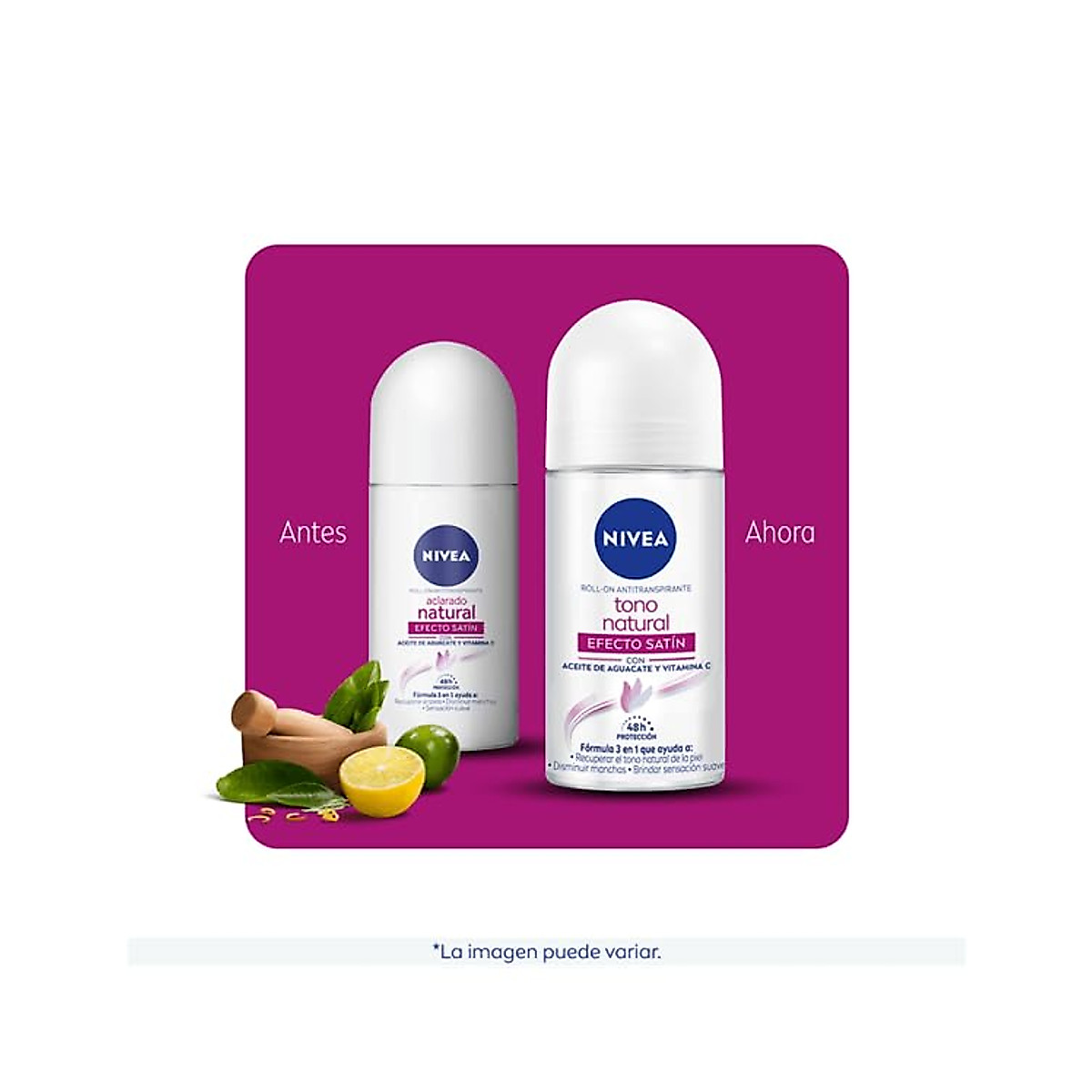 Nivea Deodorant Whitening Pack of 4 Aclarado Natural 50 milliliters 1.7 Fl Oz, 50.0 milliliters