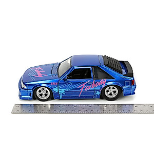 Jada Toys I Love The 80’s 1:24 1989 Ford Mustang GT Die-Cast Car, Toys for Kids and Adults, Blue