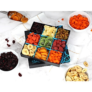 Dried Fruit Platter - 9 Variety Fruit - Dried Fruit Gift Tray - Healthy Fruit Gift Basket - Gourmet HolidayGift Box