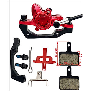 DEYING 950E Electric Power-Off E-Bike E Scooter Hydraulic Disc Brake Front & Rear Set & 180mm Rotor Mounting Adapter Included (Black, Connector Right Side)