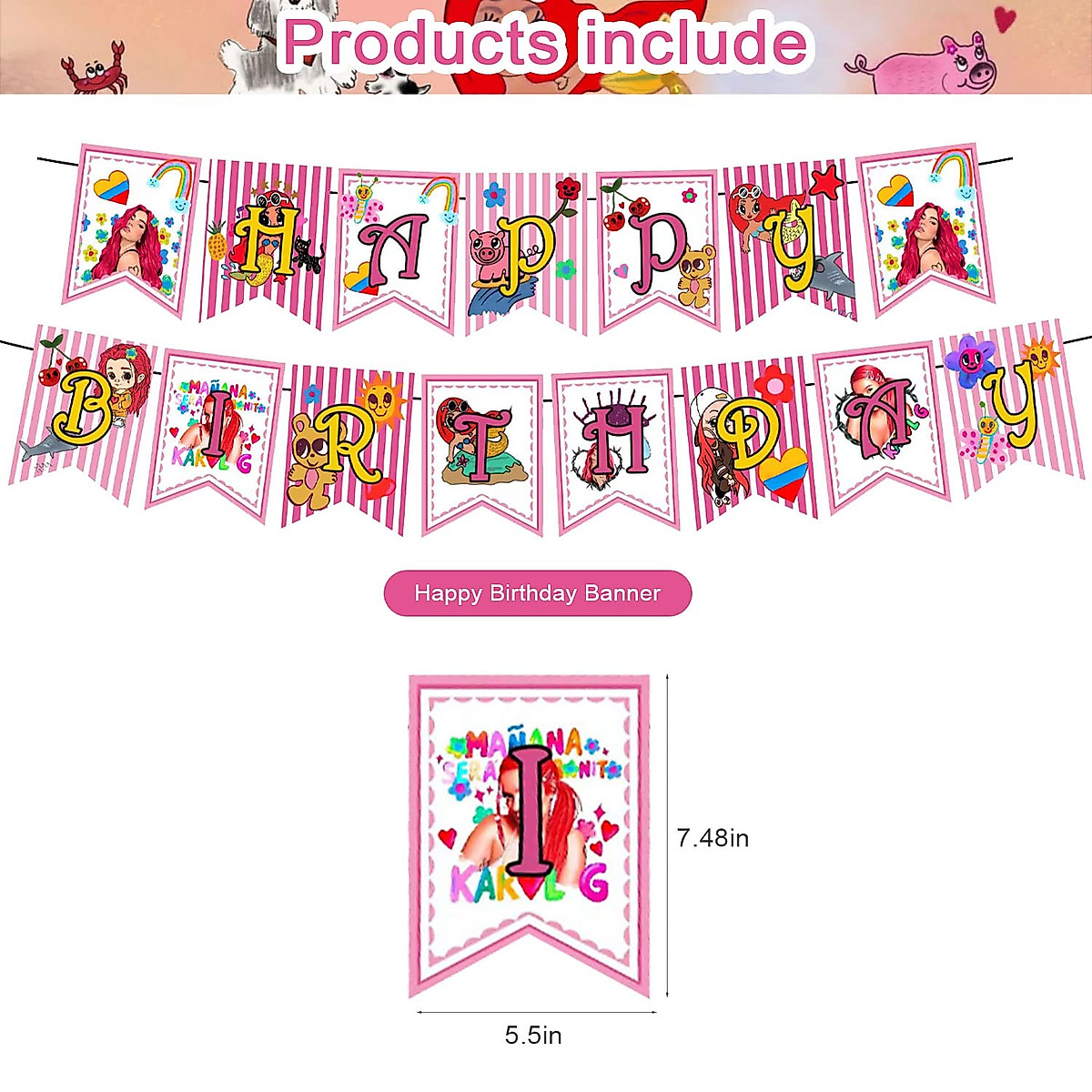 Manana Sera Bonito Party Decorations,Birthday Party Supplies For Manana Party Supplies Includes Banner - Cake Topper - 12 Cupcake Toppers - 18 Balloons