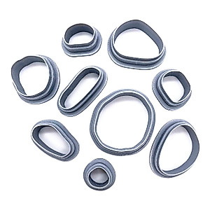 Polymer Clay Cutters – The Clayful Co Pebble Pack Set of 9 – Plastic Cutter for making Jewelry and Earring Shapes