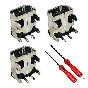 Rinbers Pack of 3 AC-DC Power Jack Input Charging Port Replacement for Nintendo 2DS / New 2DS XL/DS/DSi XL with Opening Tool Kit