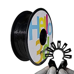 HELLO3D Black TPU Flexible 3D Filament, TPU Flexible Elastomer 3D Filament 1.75mm, 1.76LB per Spool