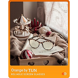 TIJN Blue Light Glasses for Women and Men, Oversized Frame, Anti Eyestrain Clear Computer Gaming Blue Blocker Glasses (Tortoise Shell)