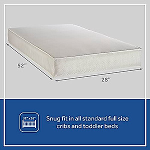 Sealy OptiCool Dual Firm Cool Gel Memory Foam Waterproof Baby Crib Mattress and Toddler Mattress, Sustainable and Breathable Cover, Greenguard Air Quality Certified - Made in USA, 52"x28"