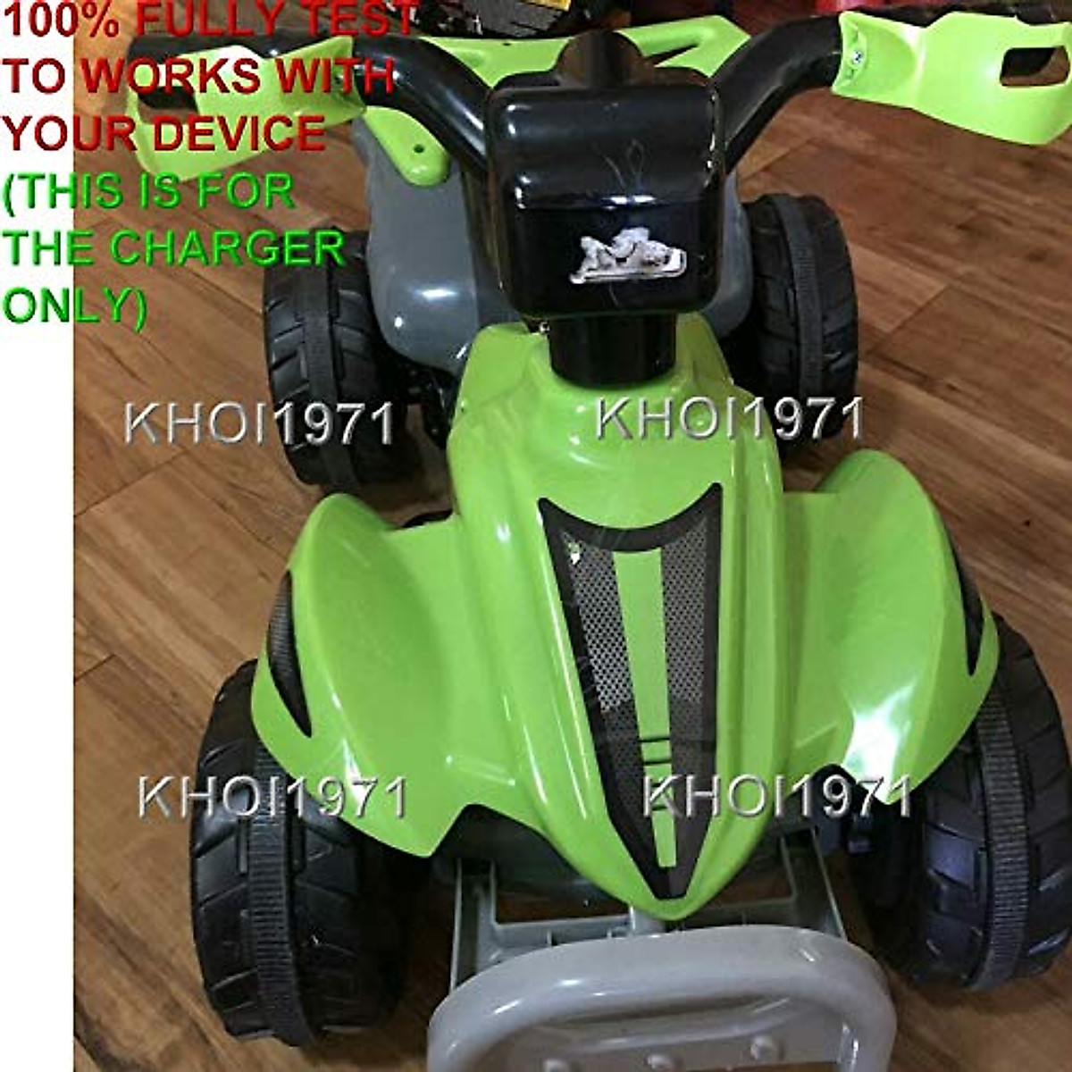 KHOI1971 Wall Charger AC Adapter Compatible with Kalee 6V-Volt ATV Quad Ride on Green Black-Trim-SEAT KL-40050C Walmart Target Toy R US