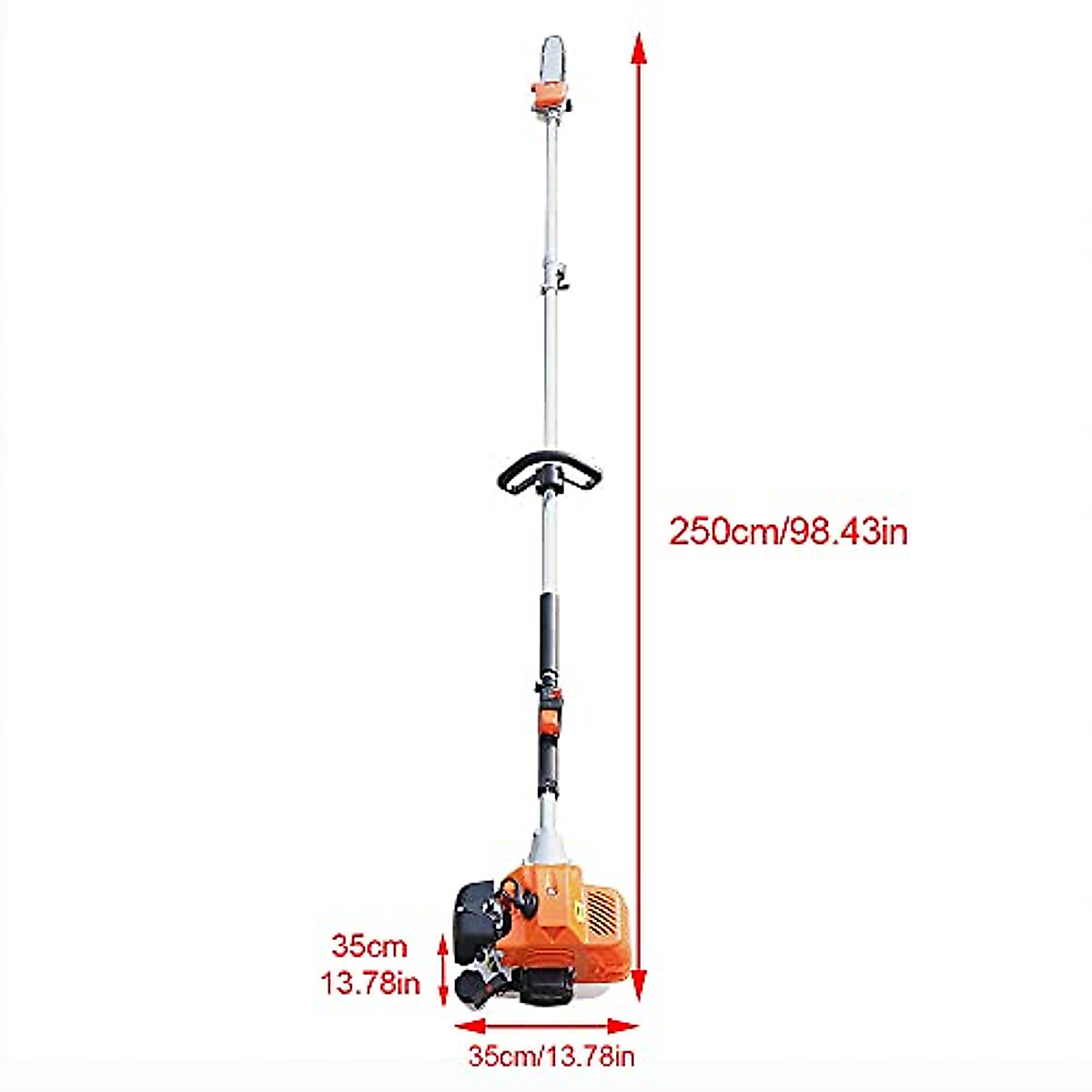52CC 2 Stroke Pole Saw Pruner Pruning Saw Single Cylinder Gas Powered Tree Trimmer Garden Pole Saw
