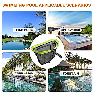 Sepetrel Pool Net,Professional Swimming Pool Leaf Skimmer Nets for Cleaning with Double-Layer Deep Big Bag,Heavy Duty Aluminum Frame & Handle Rake(Pole Not Included)