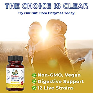Gut Flora Health+ Enzymes by MaryRuth's | Up to 2 Month Supply | Prebiotic Probiotic Digestive Enzyme Blend for Healthy Gut Biome & Digestive Support | Immune Function & Gastrointestinal Health
