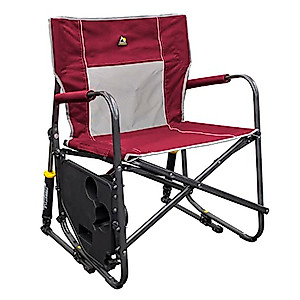 GCI Outdoor Freestyle Rocker XL Portable Folding Rocking Chair, Outdoor Camping Chair with Side Table