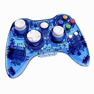 PAWHITS Wireless Controller Compatible with Xbox 360 Double Motor Vibration Wireless Gamepad Gaming Joypad, Blue