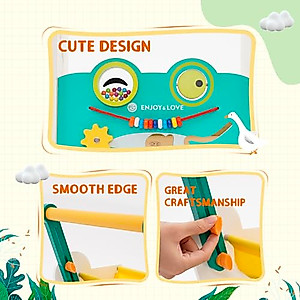 Wooden Baby Push Walker Wooden Push Toy Sit-to-Stand Learning Walkers for Baby Toddlers Baby Walker Activity Center Toys Fishing Game for 1+ Year Girls Boys Multi-Activity Learning Walker