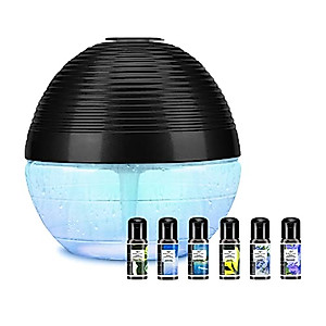 ap airpleasure Water-Based Purifier Air Washer, Revitalizer with 6 Colorful lights- Plus Lavender, Aqua Lily, Breathe Easy, Ocean Mist, Neverland, Water Hyacinth, 15ml Each