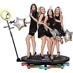 Sdpeia 360 Photo Booth Machine 45.3", for Parties, with Ring Light,Extendable Stand, Logo Customization,7 People Stand on Remote Control Automatic 360 Spin Camera Booth for Party Wedding Live Show