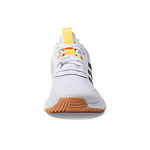 adidas Own The Game 2.0 Basketball Shoe, White/Black/Solar Gold, 7 US Unisex Big Kid