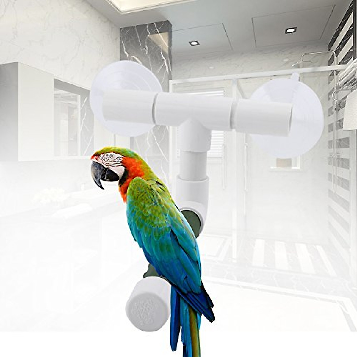 Parrot Bath Perch,Bird Perches Parrot Budgie Foldable Suction Cup Window Shower Bath Wall Paw Grinding Stand Toy