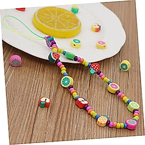 WOONEKY 2pcs Cell Beads Id for Decor Key Creative Fruit Rope Back Bracelet Exquisite Pendants Ropes Camera Hanging Chains Bracelrt Chic Charm Lanyards Strap Lost Phone Cellphone Wrist