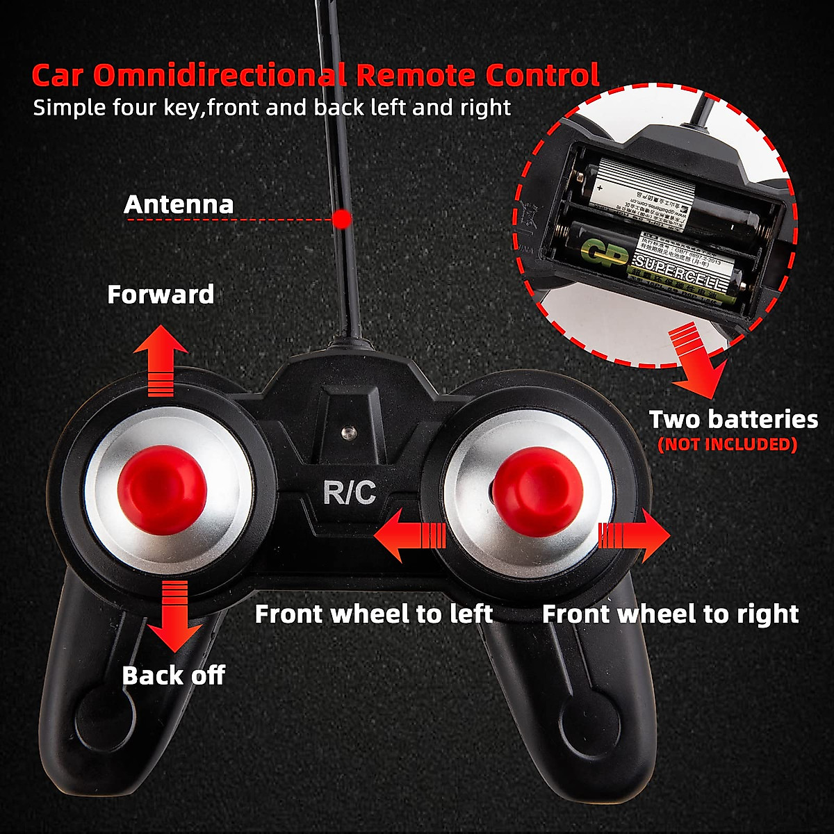 TKNCCC 1/24 Scale Remote Control Compatible for Bugatti Veyron RC Model Car Sports Car, Toys for Kids Boys & Girls and Adults Red