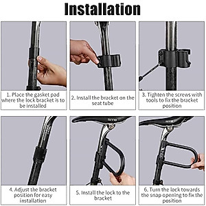 Bicycle Locks Heavy Duty Anti Theft Bike Lock Heavy Duty Bike Lock,Bike Lock Bicycle U Lock Anti-Theft Road Mountain Bike Motorcycle Lock Bicycle Accessories Steel Cable Security Locks-Black Set
