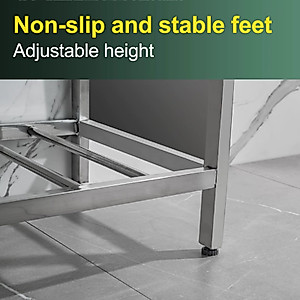 OMESDA Commercial Kitchen Sink, Stainless Steel Utility Sink, Cold and Hot Water Faucet, Freestanding Mop Basin Sink for Laundry