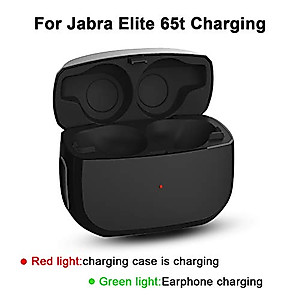 Lopnord Charging Case Compatible with Jabra Elite Active 65t / Elite 65t, Replacement Charger Case Only, Earbuds Protective Substitute Cover(Earbuds not Included) (Black)