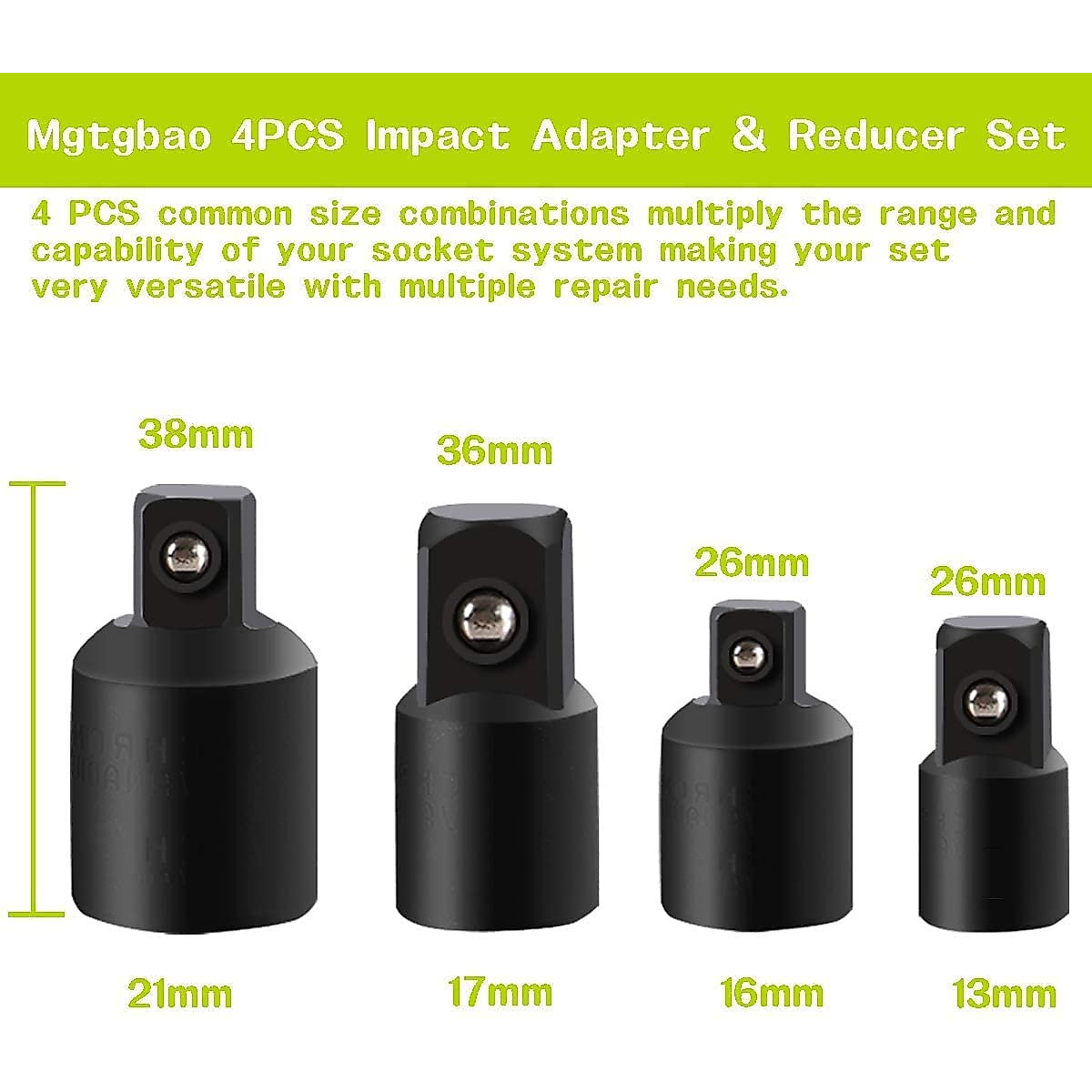 12pcs Drill Socket Adapter and Reducer Set, Extension Set Turns Power Drill Into High Speed Nut Driver. 1/4", 3/8", and 1/2" Drive …
