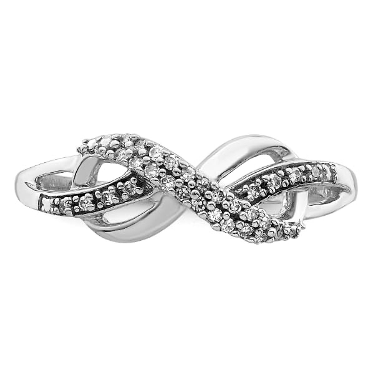 IceCarats 925 Sterling Silver Diamond Infinity Twisted Love Knot Symbol Woven Crisscross Band Statement Ring Size 6