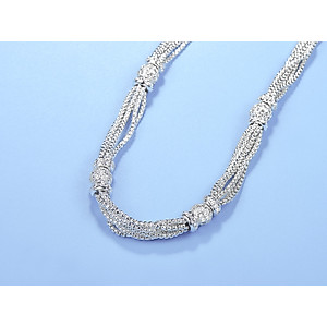 UNY JEWEL Style Trendy Elegant Vintage Unique David Fahsion style Lobster Claps Women Multi String Short Necklace (Silver)