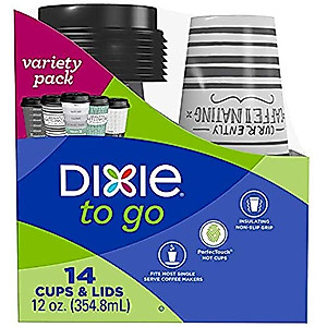 14-Pk. Coffee Cups with Lids, 12-oz.