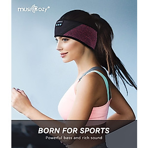 MUSICOZY Sleep Headphones Bluetooth Sports Headband, Wireless Music Sleeping Headphones Sleep Eye Mask Earbuds for Side Sleepers Workout Running Insomnia Travel Yoga Office, Pack of 2