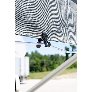 Camco RV Awning Valance Clips - Easily Hang Rope or Party Lights from Your RV's Awning Valance or Pop-Up Shelter - includes a Pack of (10) Clips (42709)