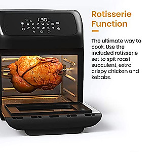 Pro Breeze 12.7 Quart Air Fryer Oven - Large Air Fryer Toaster Oven, 12 Cooking Modes including Rotisserie & Food Dehydrator, 19 Accessories