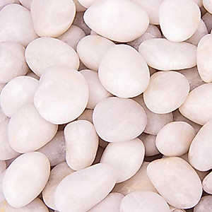 CFKJ 18 Pounds White Decorative Pebbles River Rock Aquarium Gravel,Garden Ornamental Pebbles, Natural Polished Decorative Gravel,White Decorative Stones,Pebbles,Decor Pebbles for Landscaping (White)
