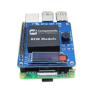 RFID HAT for Raspberry Pi with 0.91” OLED Display, RFID Shield Expansion HAT for Raspberry Pi 4B/3B+/3B/2B/B+/A+/Zero and Zero W, Raspberry Pi RFID Reader & Control Board