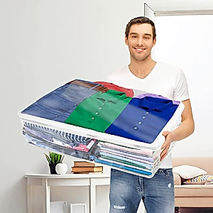 Jumbo Size Clear Flexible Zipper Storage Bags Organizer, for Clothes, Bedding, Quilts, Blankets, Flexible Thick Plastic Totes for Easy and Convenient Storage, Travel, Underbed, Closet Organization, X-Large Huge 22 Gallon (Pack of 4) (22 Gallon)