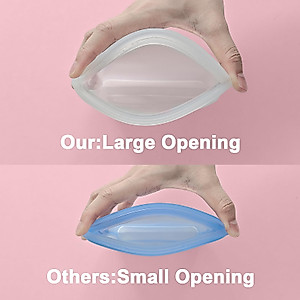 KVK Silicone Reusable Storage Bag Reusable Silicone Pouch Bags Food Grade Silicone Pocket Bags 6 Pack 7oz Food Storage Container for Snack Dog Treat and Cards Large Opening Oven and Dishwasher Safe