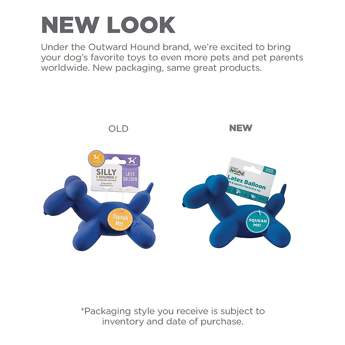 Outward Hound Latex Rubber Balloon Dog Squeaky Dog Toy, Large