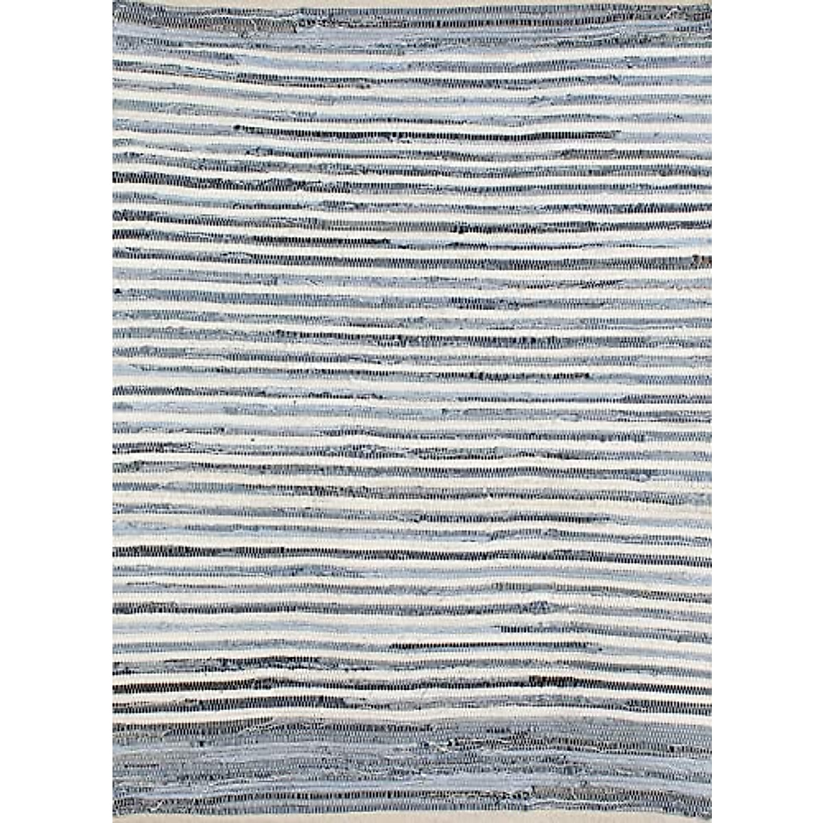 RAJRANG BRINGING RAJASTHAN TO YOU 4' x 6' Reversible Area Rugs Blue Denim Chindi Rag Rug Hand Woven Boho Eco Friendly Recycled Material for Farmhouse Home Decor